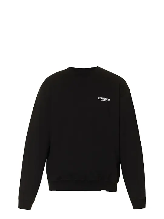 REPRESENT Owners' Club Graphic-print Cotton-jersey Sweatshirt - Black