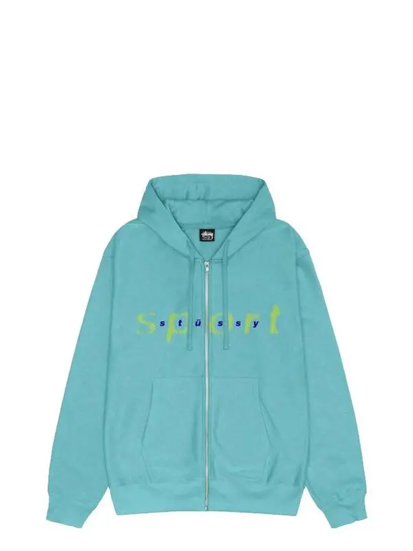 StÜssy Dot Sport Zip Hoodie - Ocean