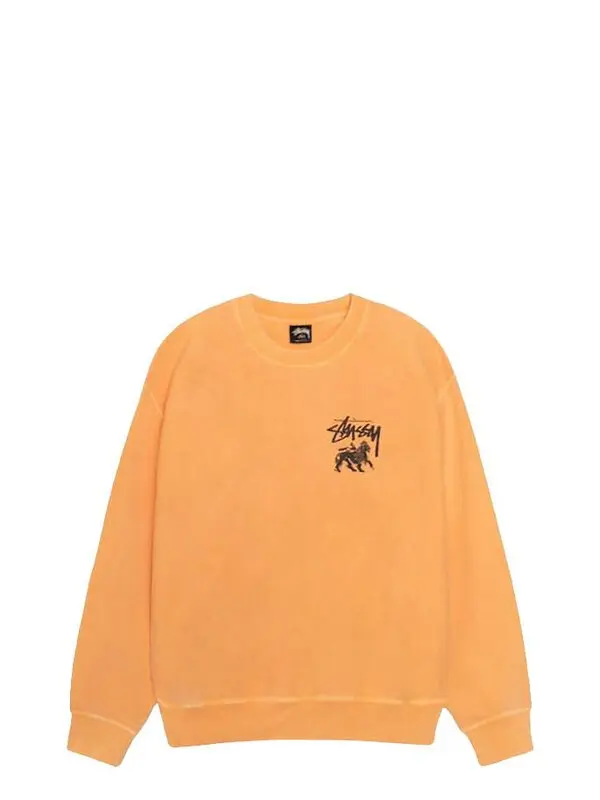 StÜssy Rasta Lion Pigment Dyed Crew - Orange