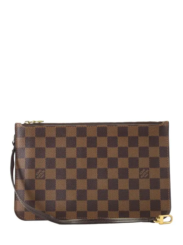 LOUIS VUITTON Damier Ebene Neverfull Pouch - Brown