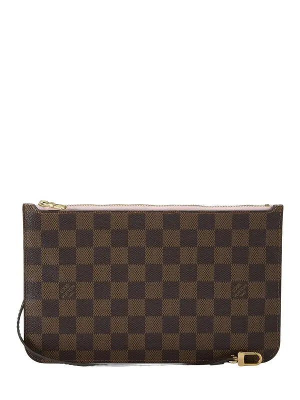 LOUIS VUITTON Damier Ebene Neverfull Pouch - Pink