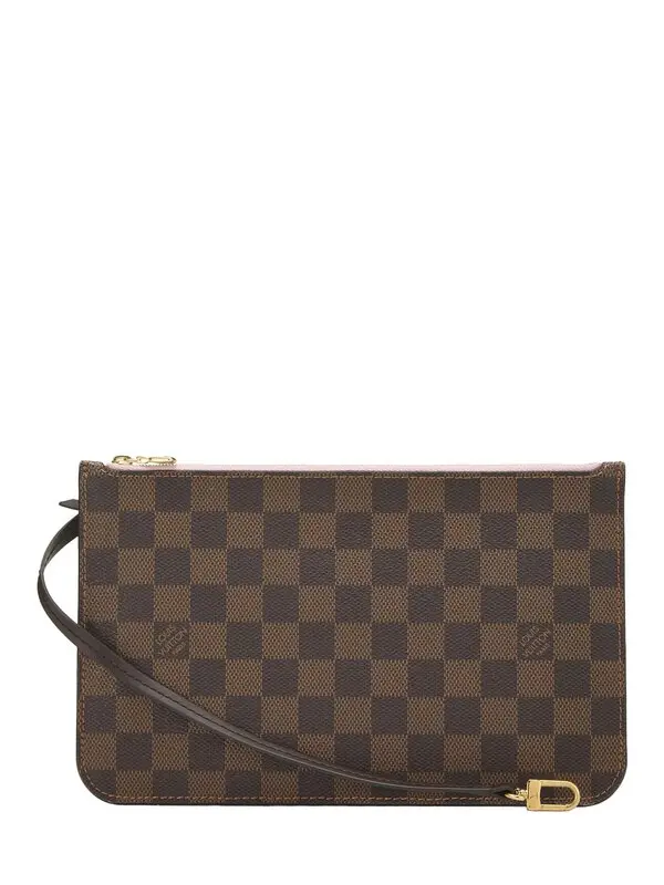 LOUIS VUITTON Damier Ebene Neverfull Pouch - Pink
