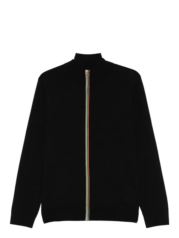 Paul Smith Artist-stripe Detailed Cardigan - Black