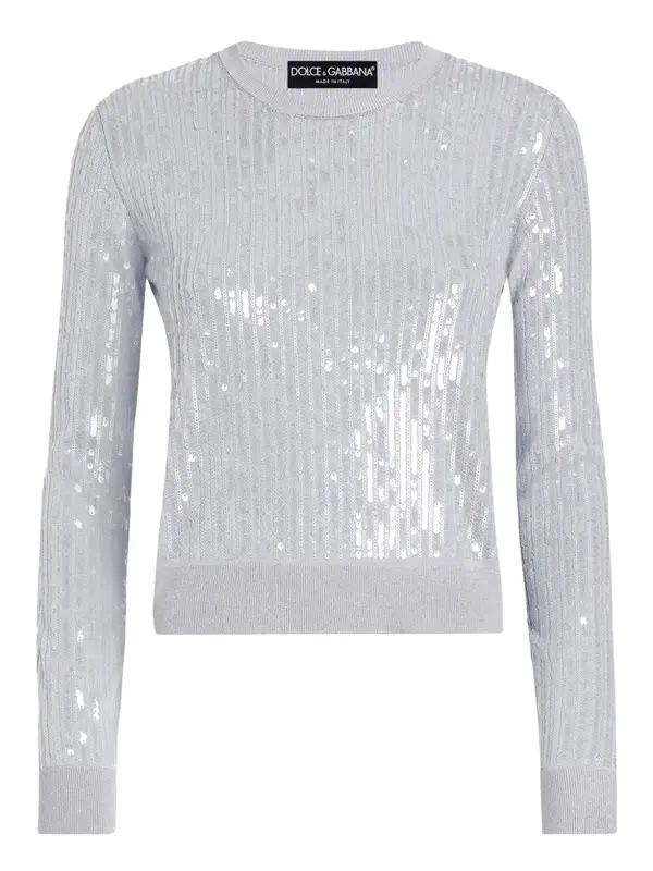 Dolce & Gabbana Sequin Knitted Top - Grey