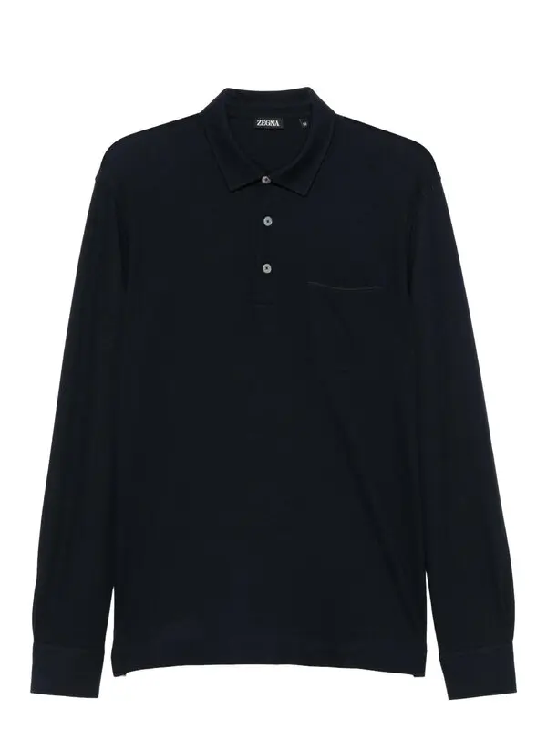 Zegna Cotton Polo Shirt - Blue