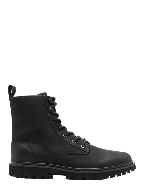 Calvin Klein Leather Combat Boots - Black