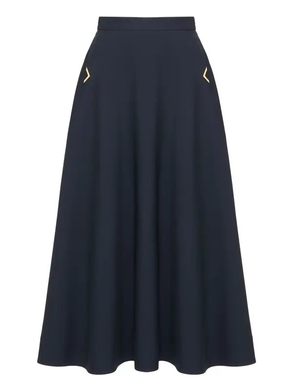 Valentino Garavani Crepe Couture Midi Skirt - Blue