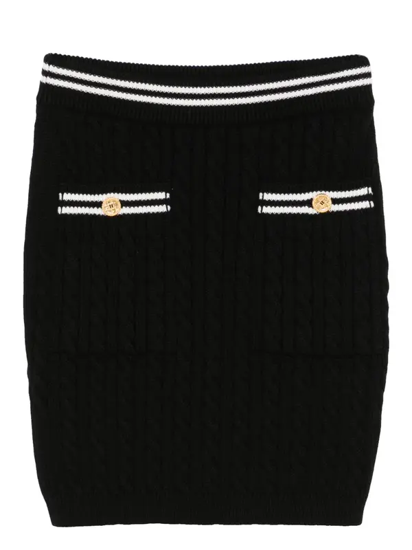 Alessandra Rich Cable-knit Mini Skirt - Black