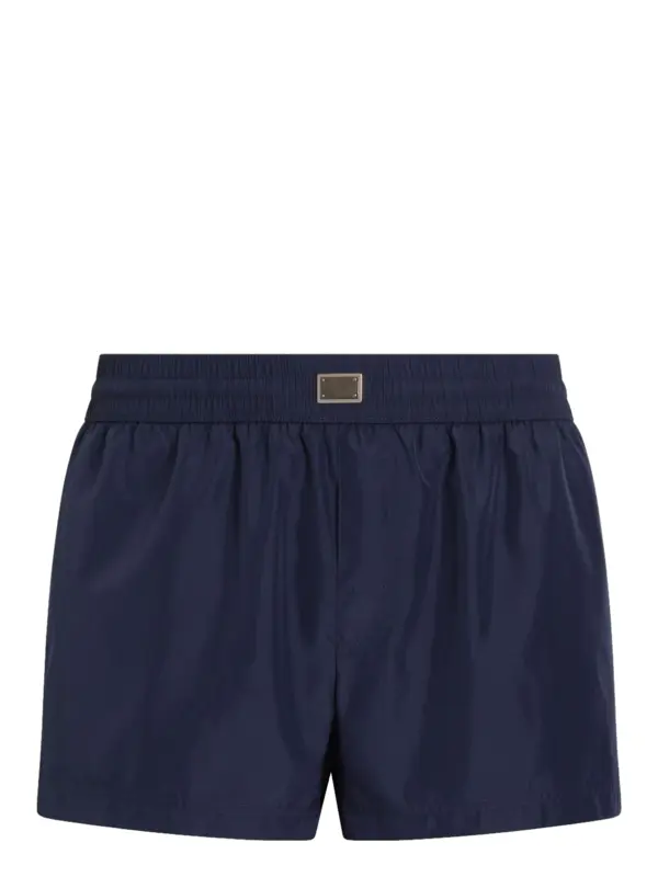Dolce & Gabbana Logo-plaque Swim Shorts - Blue