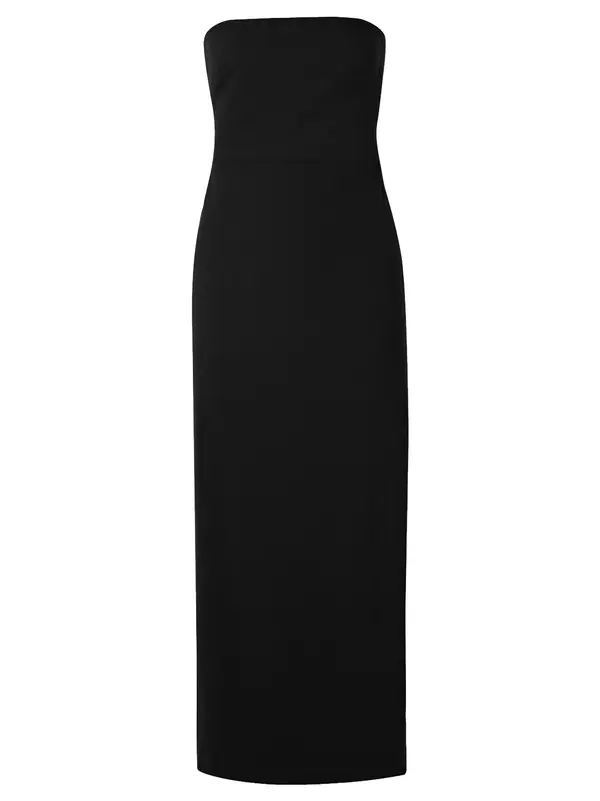 Matteau Strapless Wool-blend Crepe Midi Dress - Black