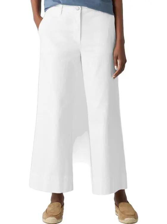 Eileen Fisher Ankle Wide Leg Jeans - White