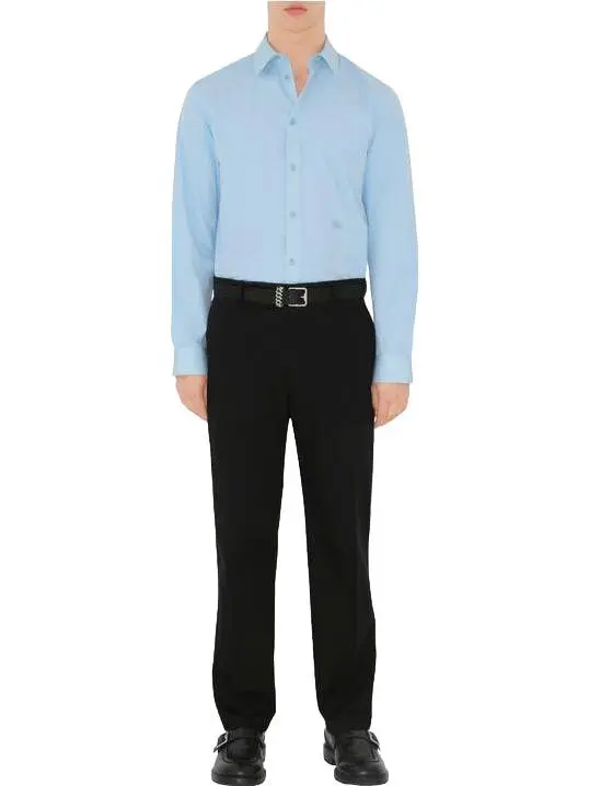 Burberry Slim Fit Cotton Poplin Formal Shirt - Neptune Blue