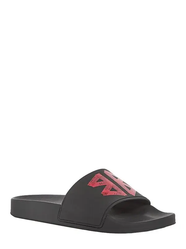 Balenciaga Rubber Slide Sandals - Nero/rouge