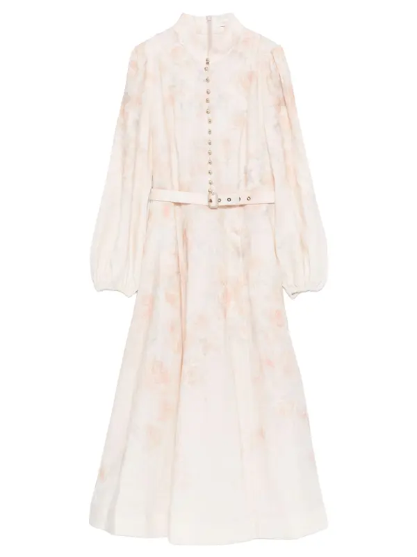 Zimmermann Crushed Midi Dress - Pink