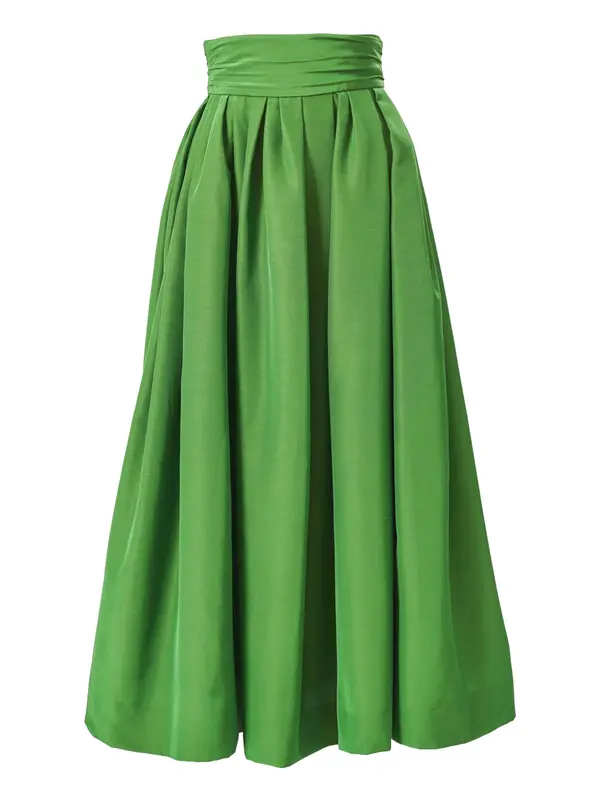 Carolina Herrera Pleated Midi Skirt - Green