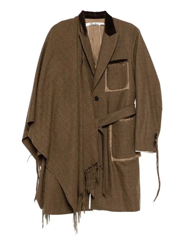MIDORIKAWA Raw Edge Detailing Coat - Brown
