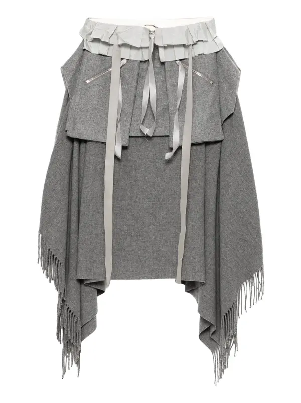 MIDORIKAWA Raw Edge Skirt - Grey