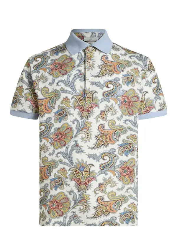 Etro Paisley Cotton Polo Shirt - White