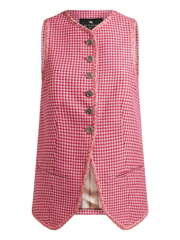 Etro Micro-check Waistcoat - Red