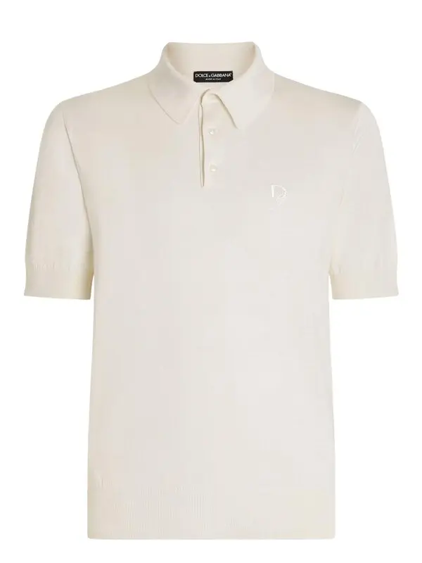 Dolce & Gabbana Logo-embroidered Polo Shirt - White