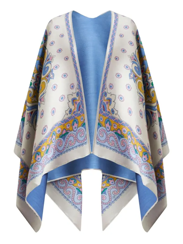 Etro Floral-print Cape - White