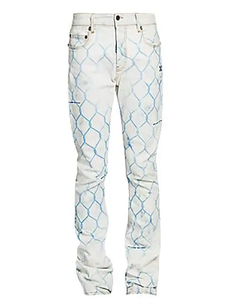 Off-White Fence Ed Skinny Fit Jeans - Bleach/light Blue