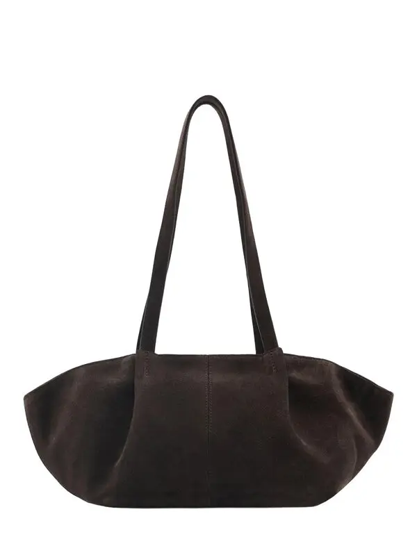 Mango Suede Shoulder Bag - Chocolate
