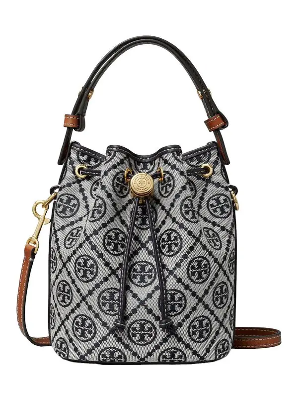 Tory Burch Mini T Monogram Jacquard Bucket Bag - Tory Navy