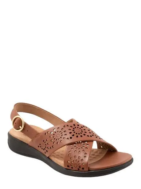 Softwalk Tillman Perforated Slingback Sandal - Luggage