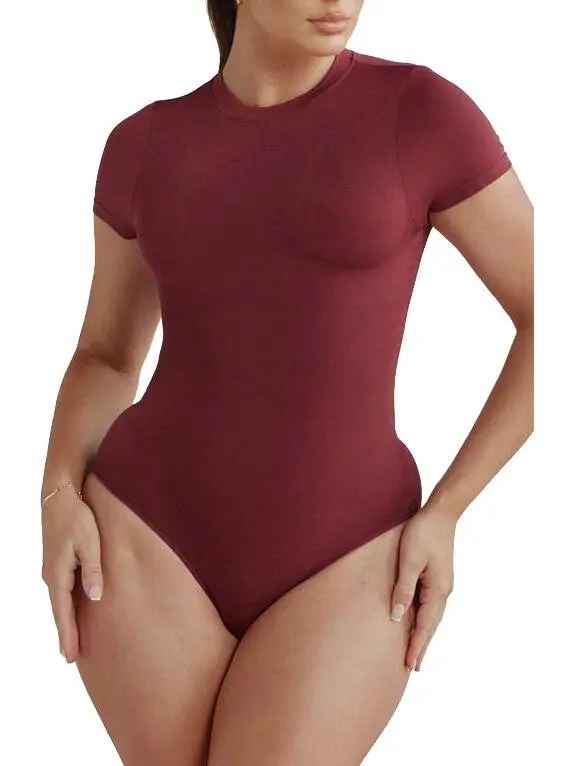 PINSY Butter Sculpt Short Sleeve Bodysuit - Dark Cherry