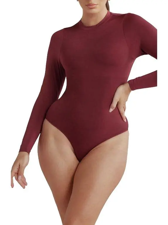 PINSY Butter Sculpt Long Sleeve Bodysuit - Dark Cherry