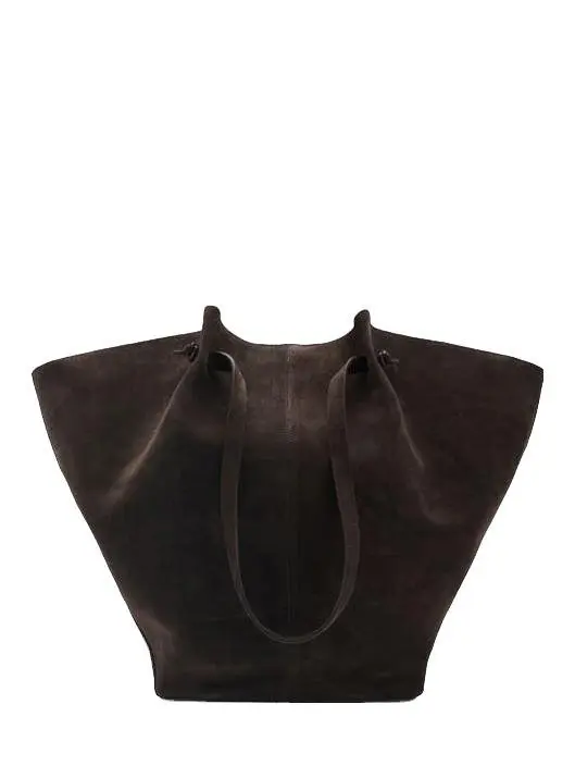 Mango Suede Shopper Bag - Chocolate