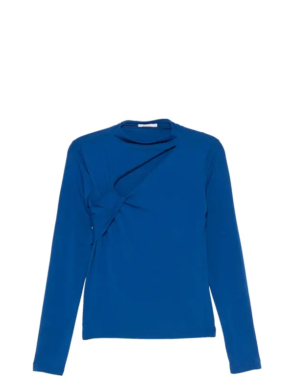 Patrizia Pepe Cut-out Draped Top - Blue