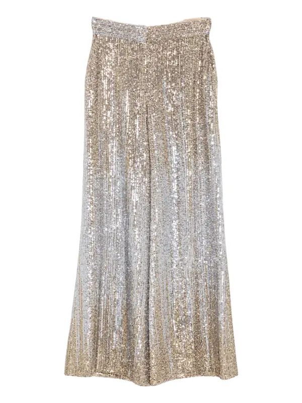Elie Saab Gradient-sequin Trousers - Silver