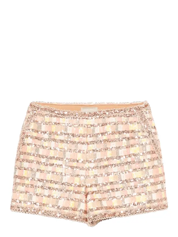 Elie Saab Tweed Sequin Shorts - Pink