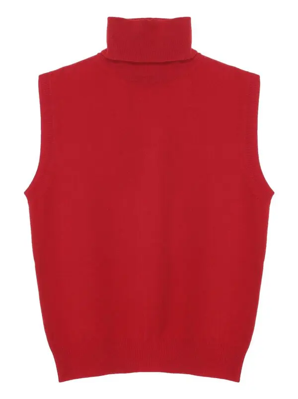 RÓHE Knitted Roll-neck Vest - Red