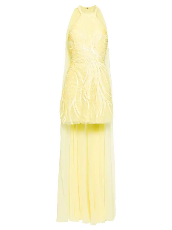 Elie Saab Sequinned Mini Dress - Yellow