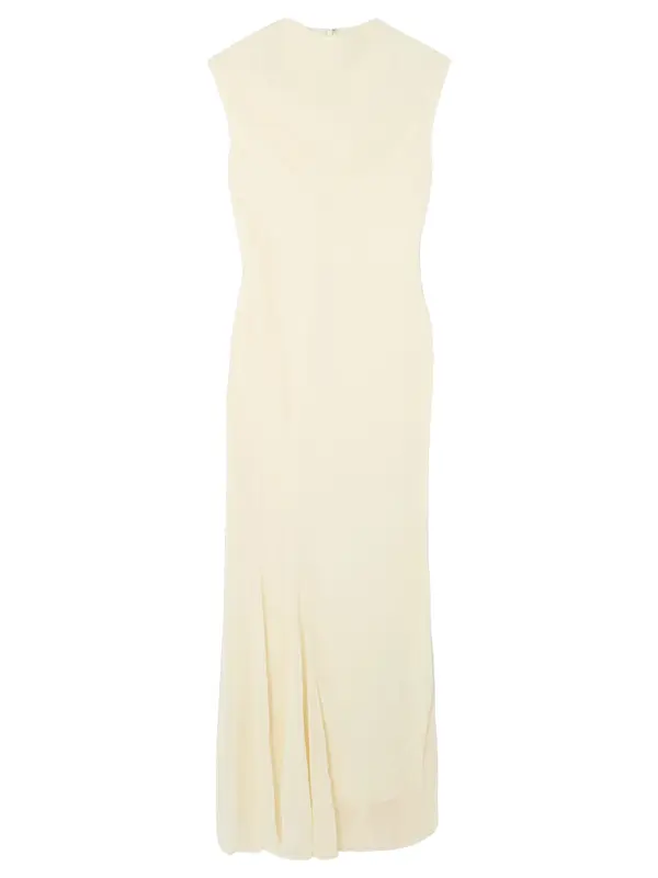 Tove Erin Gathered Silk-crepe Maxi Dress - Off-white