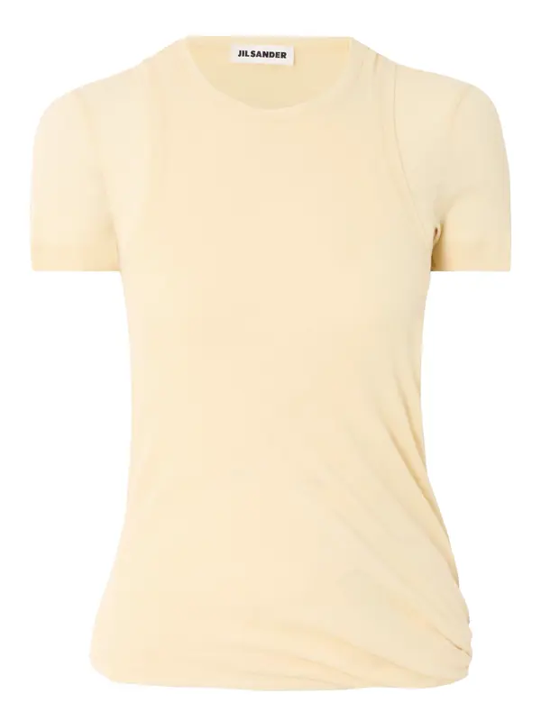 JIL SANDER Layered Cotton-crepe T-shirt - Neutrals