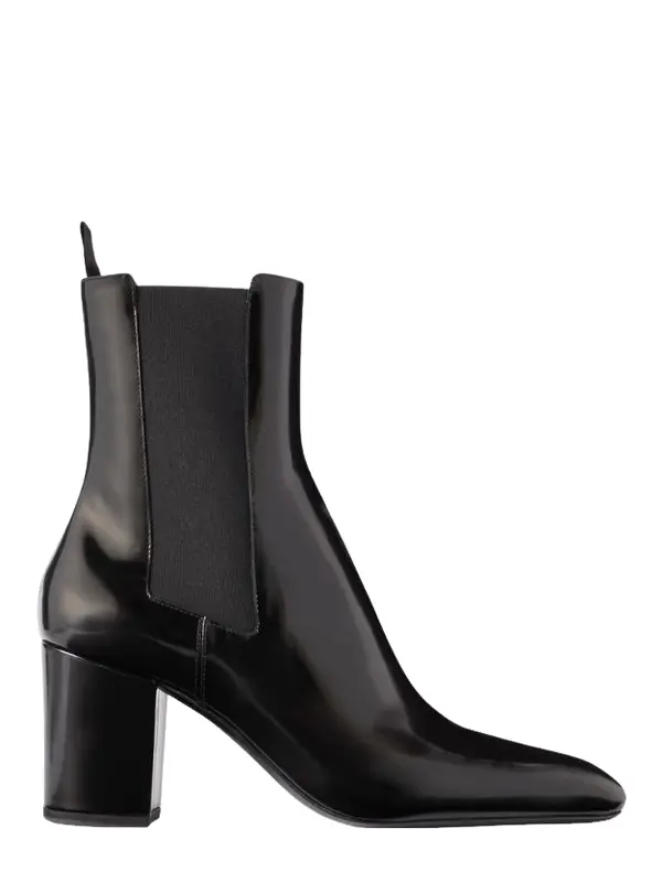 Saint Laurent Betty Glossed-leather Chelsea Boots - Black