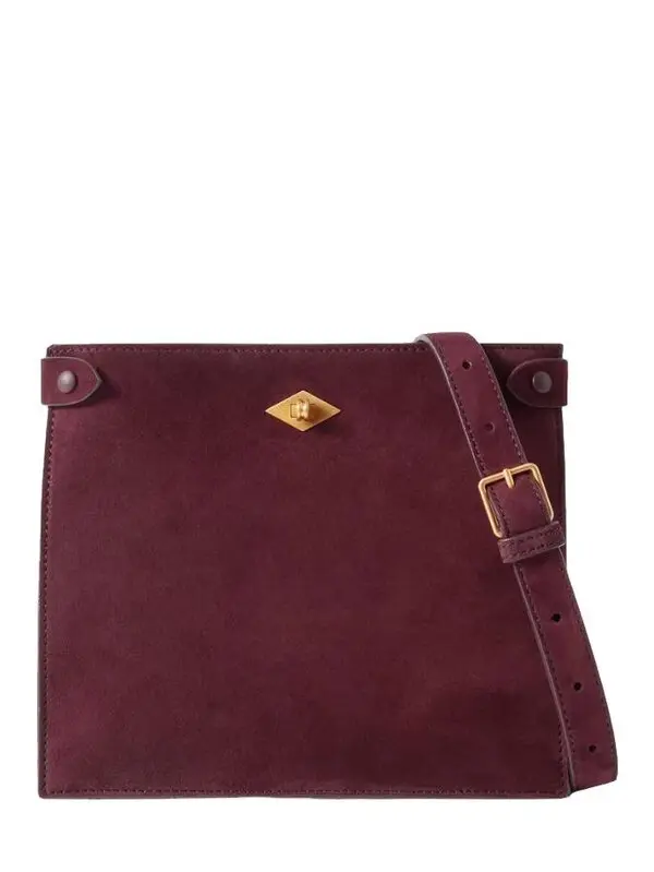 METIER Stowaway Suede Shoulder Bag - Burgundy