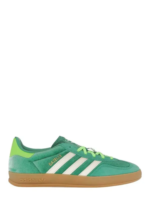 Adidas Gazelle Indoor Velvet Sneakers - Semi Court Green/cream White/solar Green