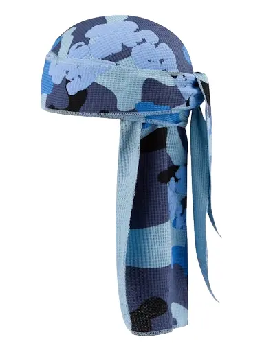 DENIM TEARS Cotton Wreath Durag - Blue Camo