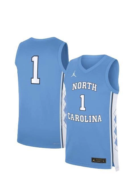 JORDAN BRAND North Carolina Tar Heels Road Replica Basketball Jersey - Light Blue