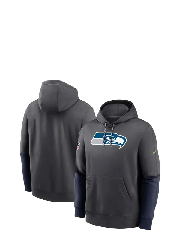 Nike Seattle Seahawks 2024 Sideline Club Pullover Hoodie - Anthracite