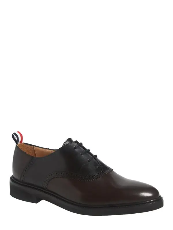 Thom Browne Wingtip Saddle Shoes - Brown/black