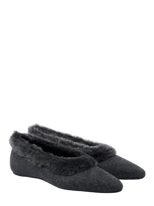 TOTEME Shearling-lined Ballet Flats - Grey