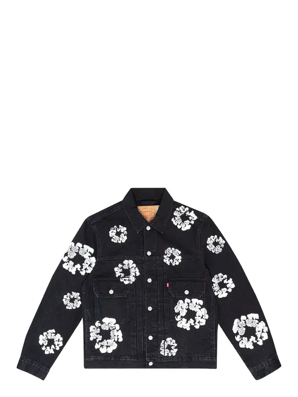 DENIM TEARS Type Ii All Over Wreath Jacket - Black