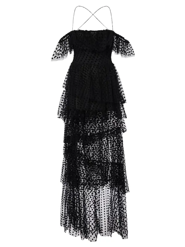 ALEXANDRA MIRO Carmen Tiered Maxi Dress - Black