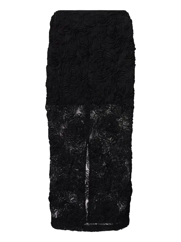 ROTATE BY BIRGER CHRISTENSEN Floral Pencil Skirt - Black